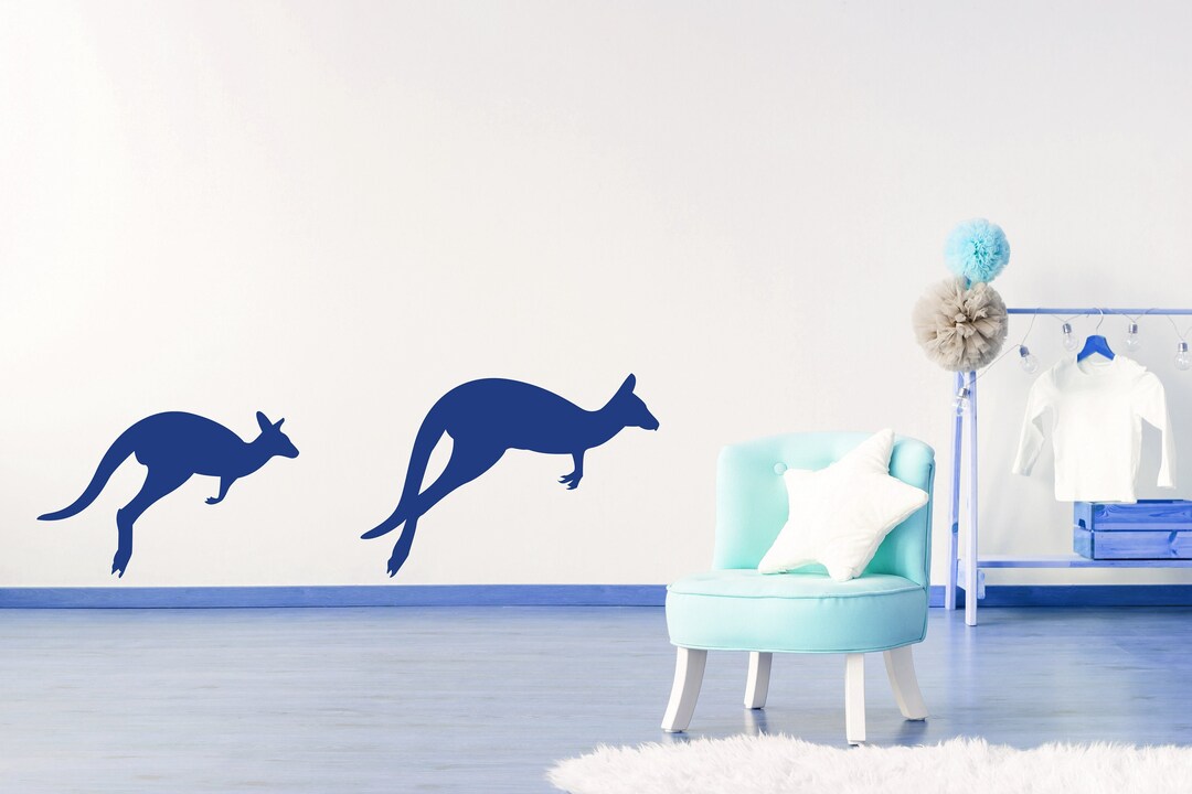 Kangaroo Wall Art, Kangaroo Wall Decals, Kangaroo and Joey, Australian ...