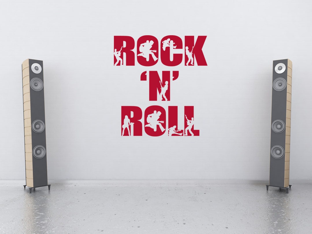 Rock and Roll Art, Guitar Silhouette Decal, Concert Decor, Music Lover ...