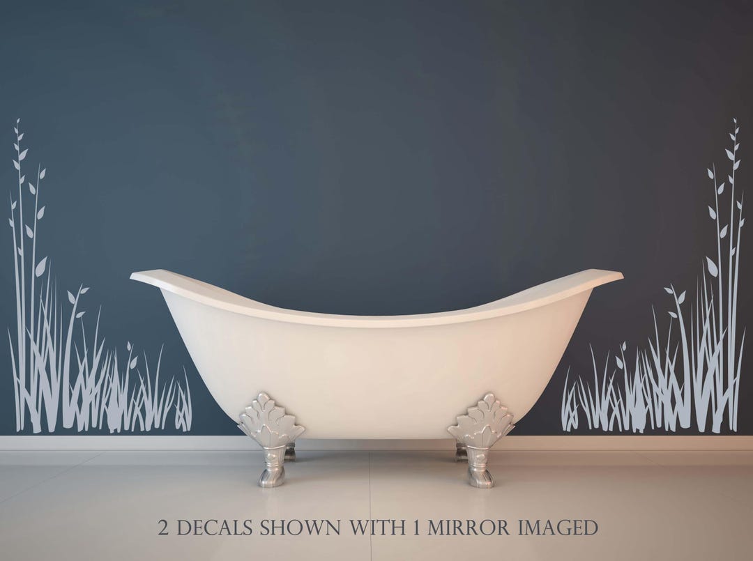 Grass Wall Decal, Tall Grass Wall Decal, Reeds Wall Art, Grass Corner ...