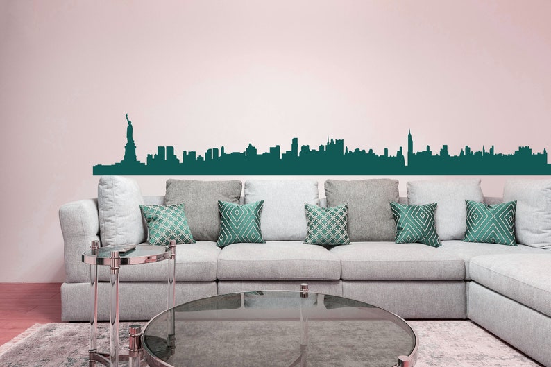 New York City Skyline Decal, Statue of Liberty Decor, NYC City Wall Art ...