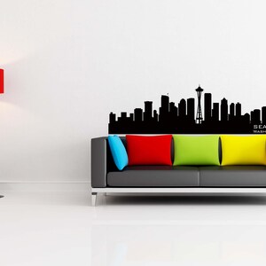 Seattle Skyline Wall Decal, Space Needle Vinyl Sticker, Seattle ...