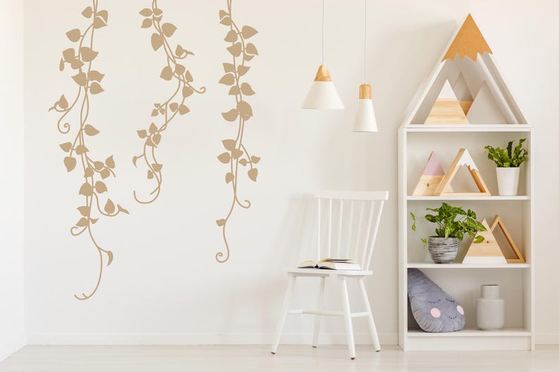 Hanging Vines Wall Decal, Tall Narrow Wall Art, Plants Vines for Decor ...