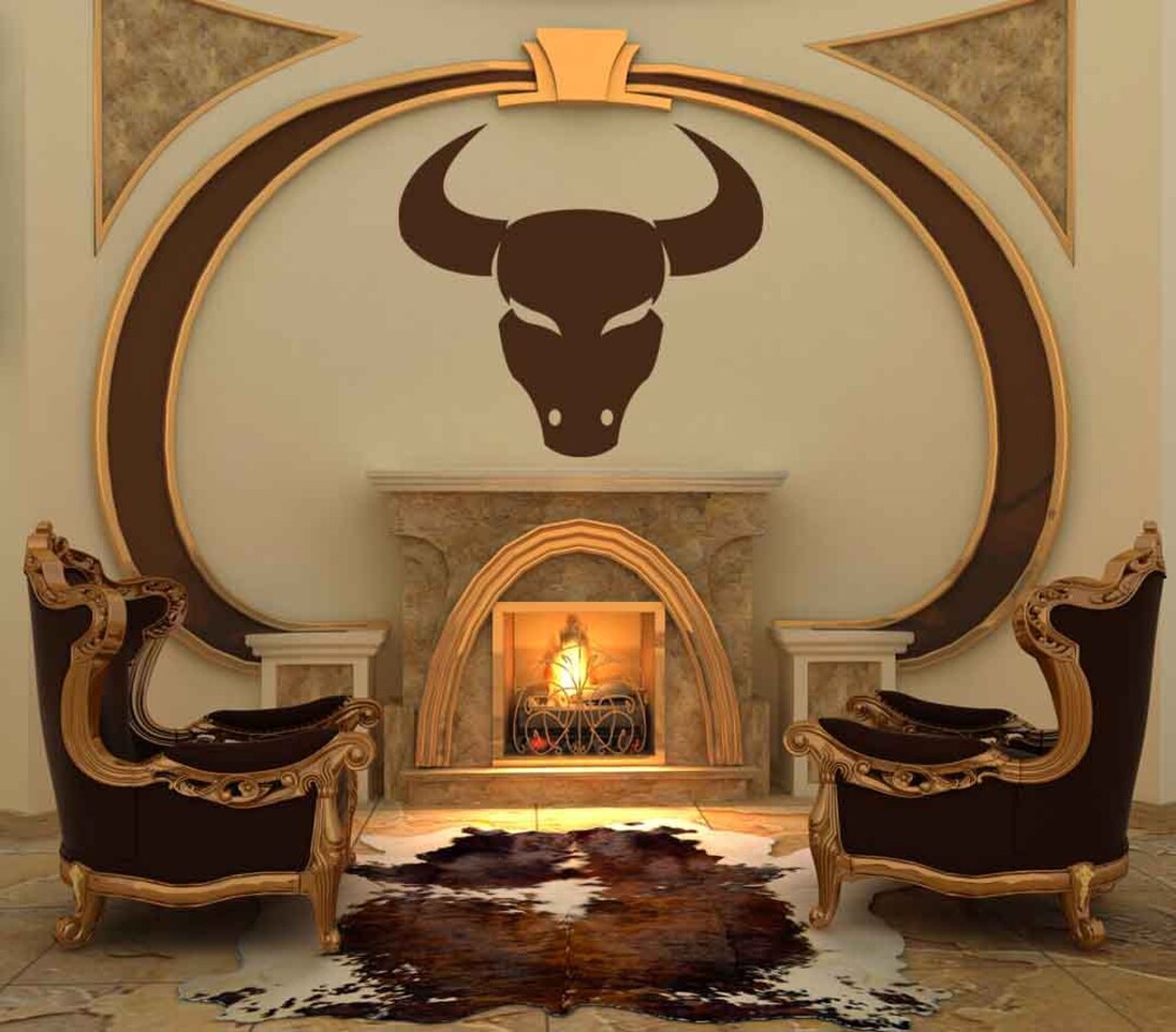 Bull Skull With Horns, Maverick Decal, Steer Skull Decor, Cattle Skull ...