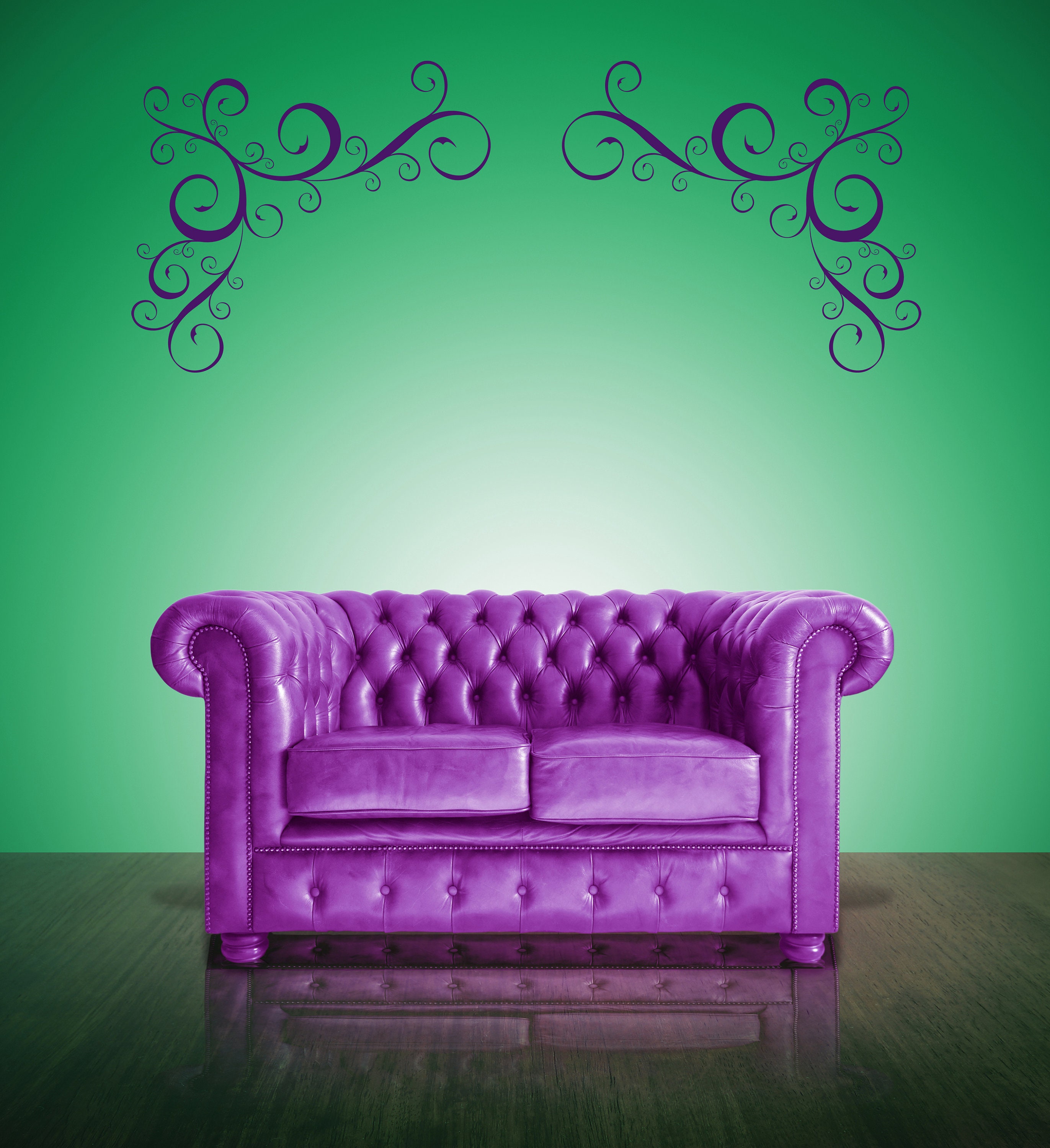 Swirl Wall Decal Set, Scroll Accent for Corners, Baroque Gothic Decals ...
