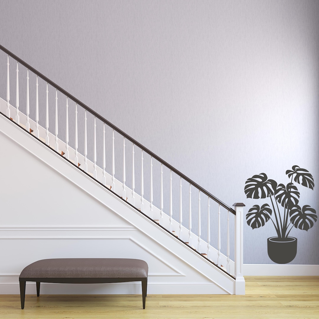 Monstera Wall Art, Monstera Window Decal, Monstera in Pot Decal ...