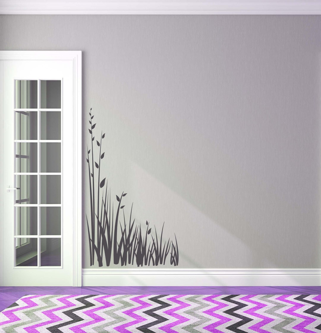 Tall Grass Wall Decal, Grass Wall Decor, Corner Decals, Grasses Wall ...