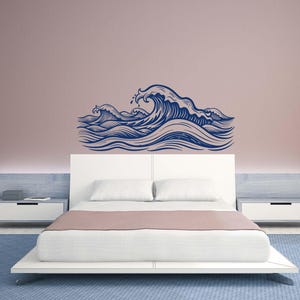 Ocean Waves Wall Art, Waves Wall Decal, Ocean Waves Wall Decor, Beachy ...