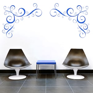Swirl Wall Decal Set, Scroll Accent for Corners, Baroque Gothic Wall ...