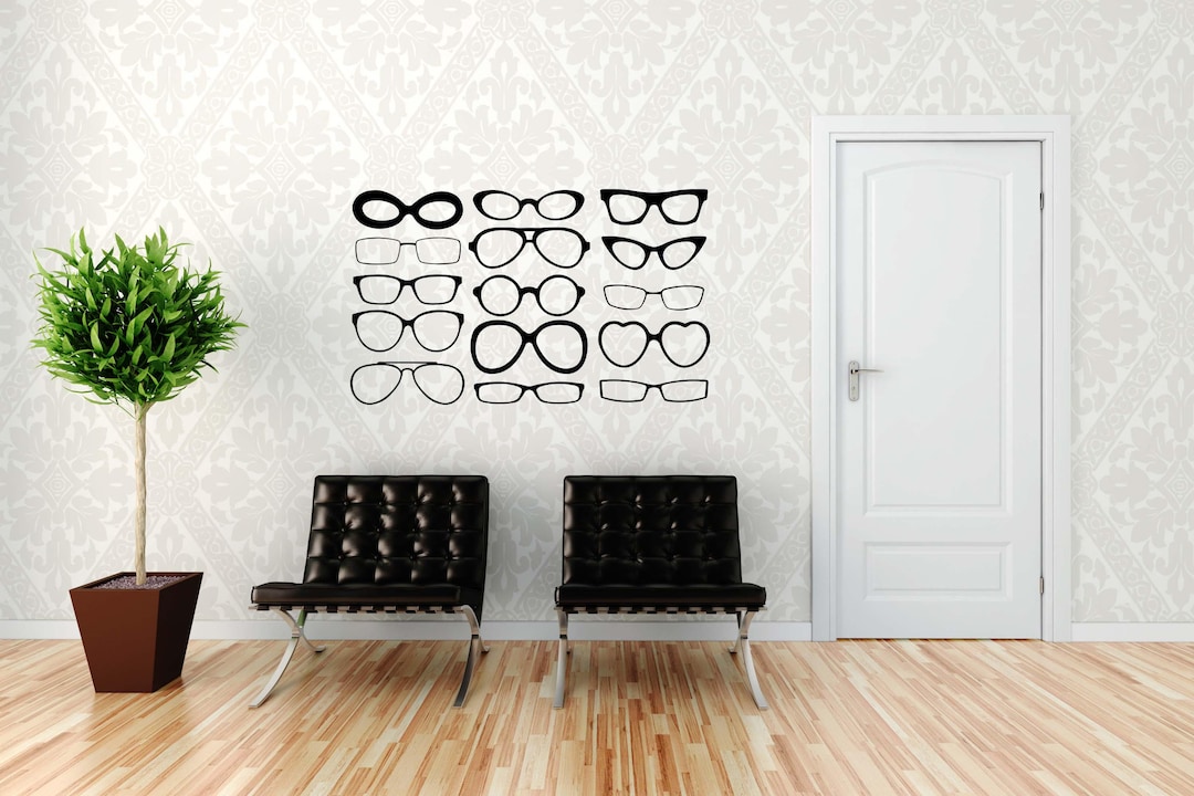 Eyeglasses Wall Decal, Eye Glasses Wall Decor, Optometry Office Art ...
