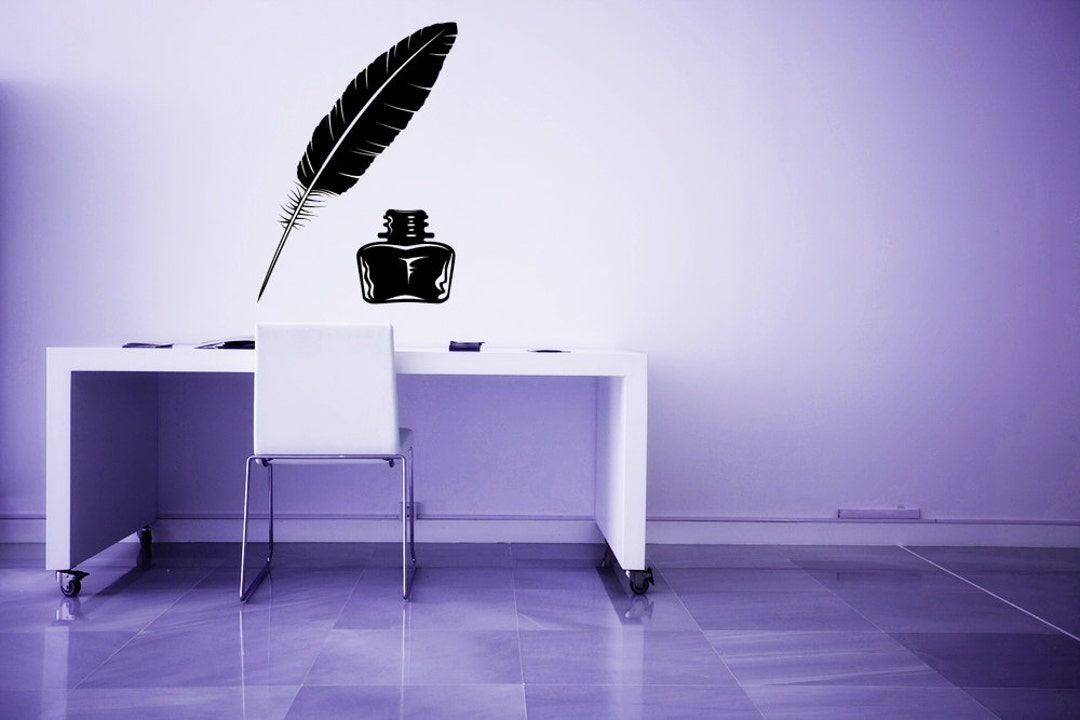 Quill Art, Quill and Inkwell Decor, Pen and Ink, Quill Pen, Ink Well ...