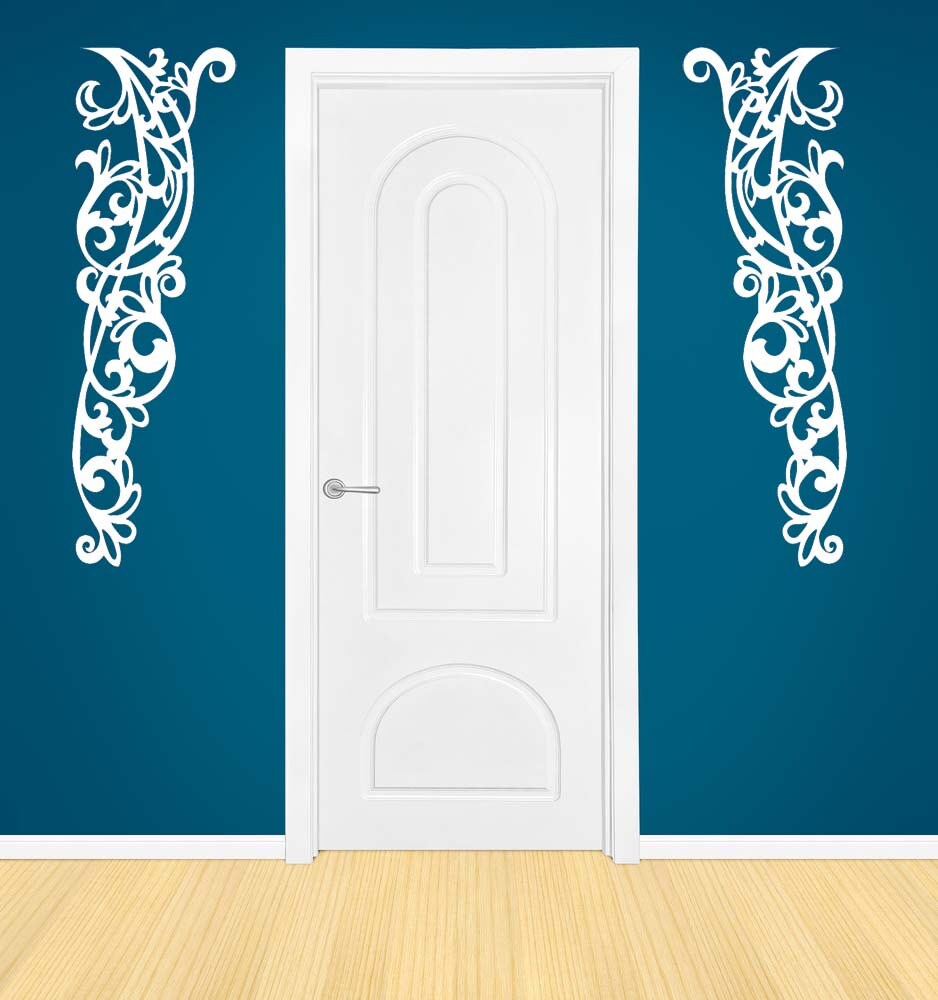 Corner Decal Scroll Decor Corner Wall Decal Swirl Decal | Etsy