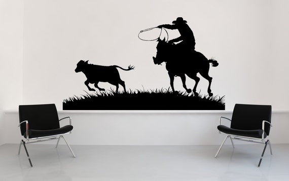 Calf Roping Decals Amazon.com Decal Stickers Of Cowboy On Horseback