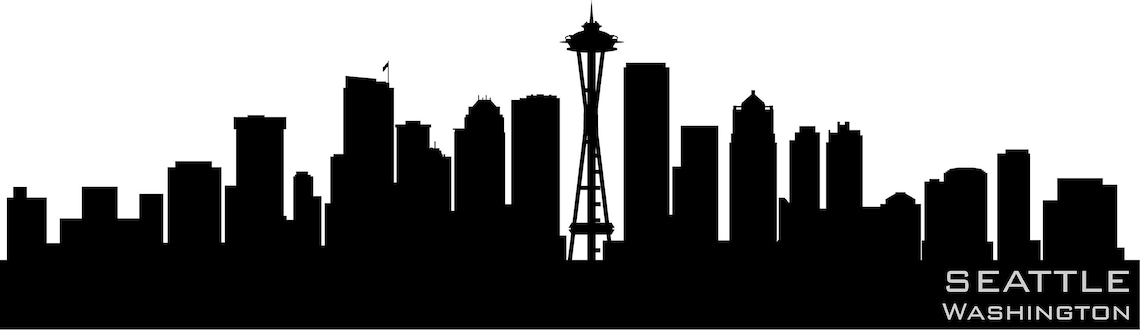 Seattle Art Seattle Skyline Decal Washington Skyline Decal - Etsy