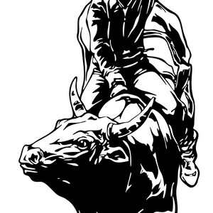 Bull Rider Wall Decal, Cowboy Vinyl Sticker, Home Art, Western ...