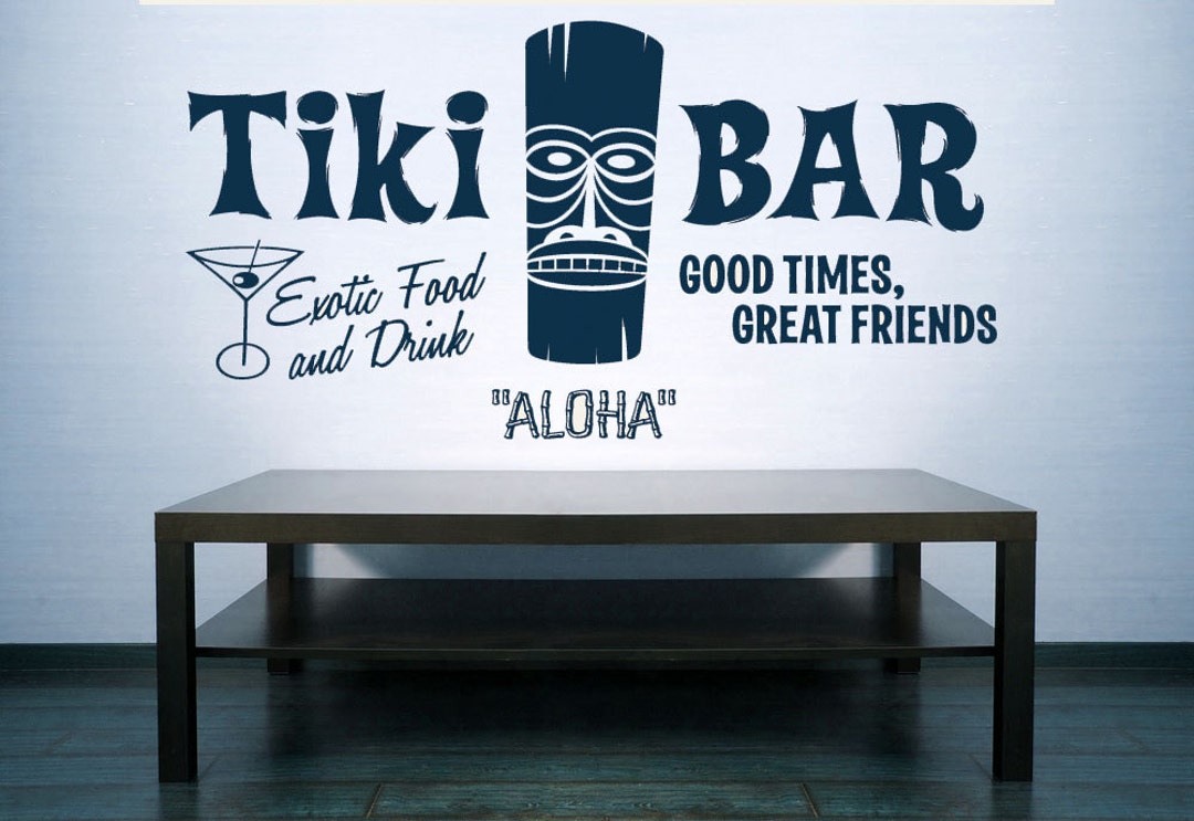 Tiki Bar Sign, Tiki Wall Decal, Tropical Decor, Aloha Design ...