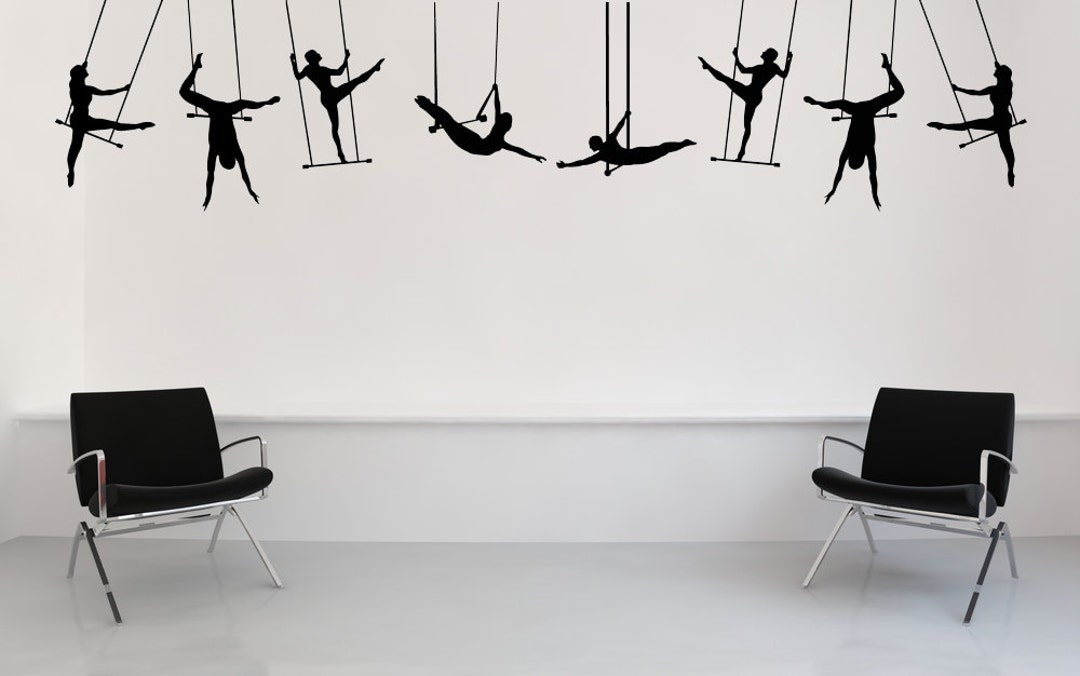 Trapeze Artists, Trapeze Wall Art, Circus Wall Decal, Carnival Decor ...
