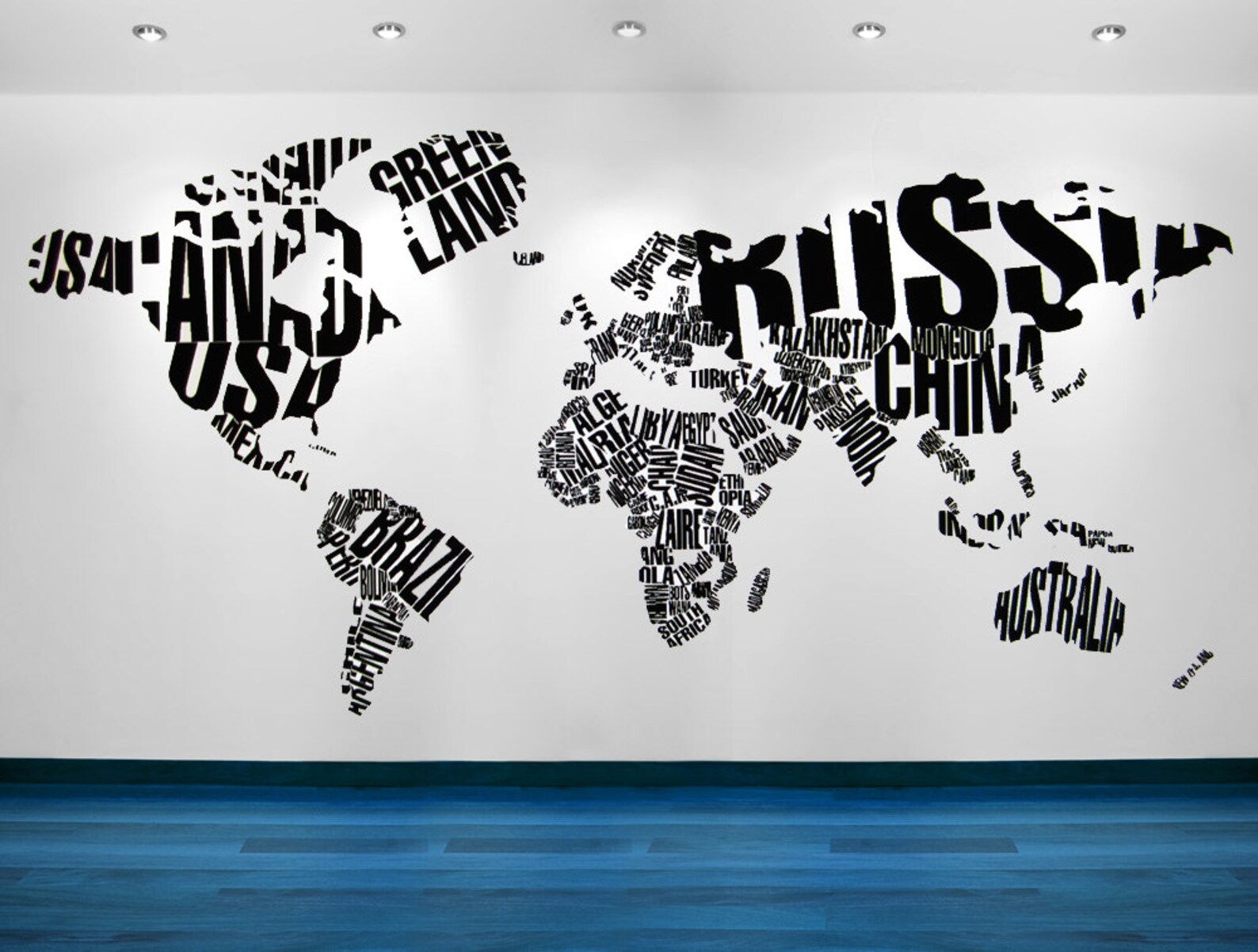 World Map Wall Art World Map Decal World Map Wall Decal - Etsy