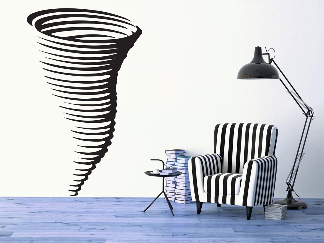 Cyclone Wall Decal, Funnel Cloud Decor, Tornado Artwork, Storm Art ...