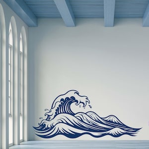 Ocean Waves Wall Art, Waves Wall Decal, Ocean Waves Wall Decor, Beachy ...