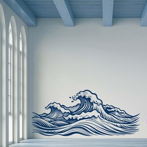 Ocean Waves Wall Art, Waves Wall Decal, Ocean Waves Wall Decor, Beachy ...