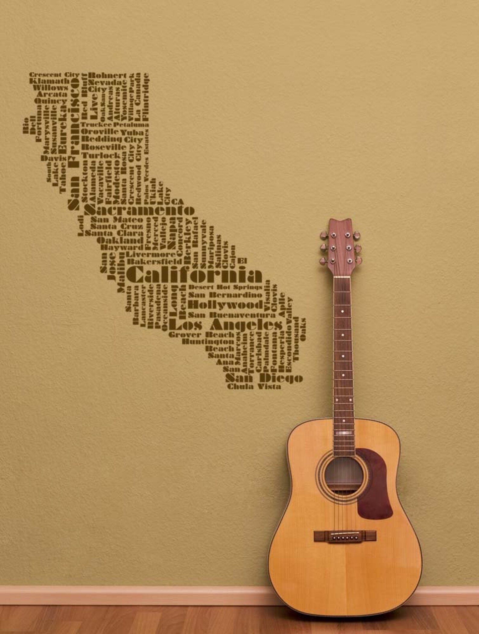 California Wall Art California Decal Word Cloud State - Etsy