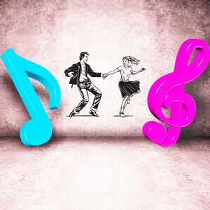 Dance Wall Decal, 1950's Couple Dancing, Grease Decoration, Poodle ...