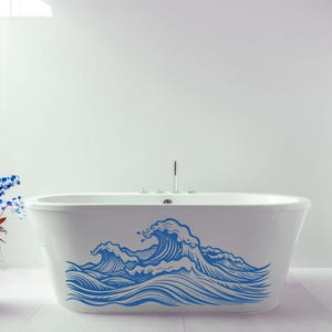 Ocean Waves Wall Art, Waves Wall Decal, Ocean Waves Wall Decor, Beachy ...