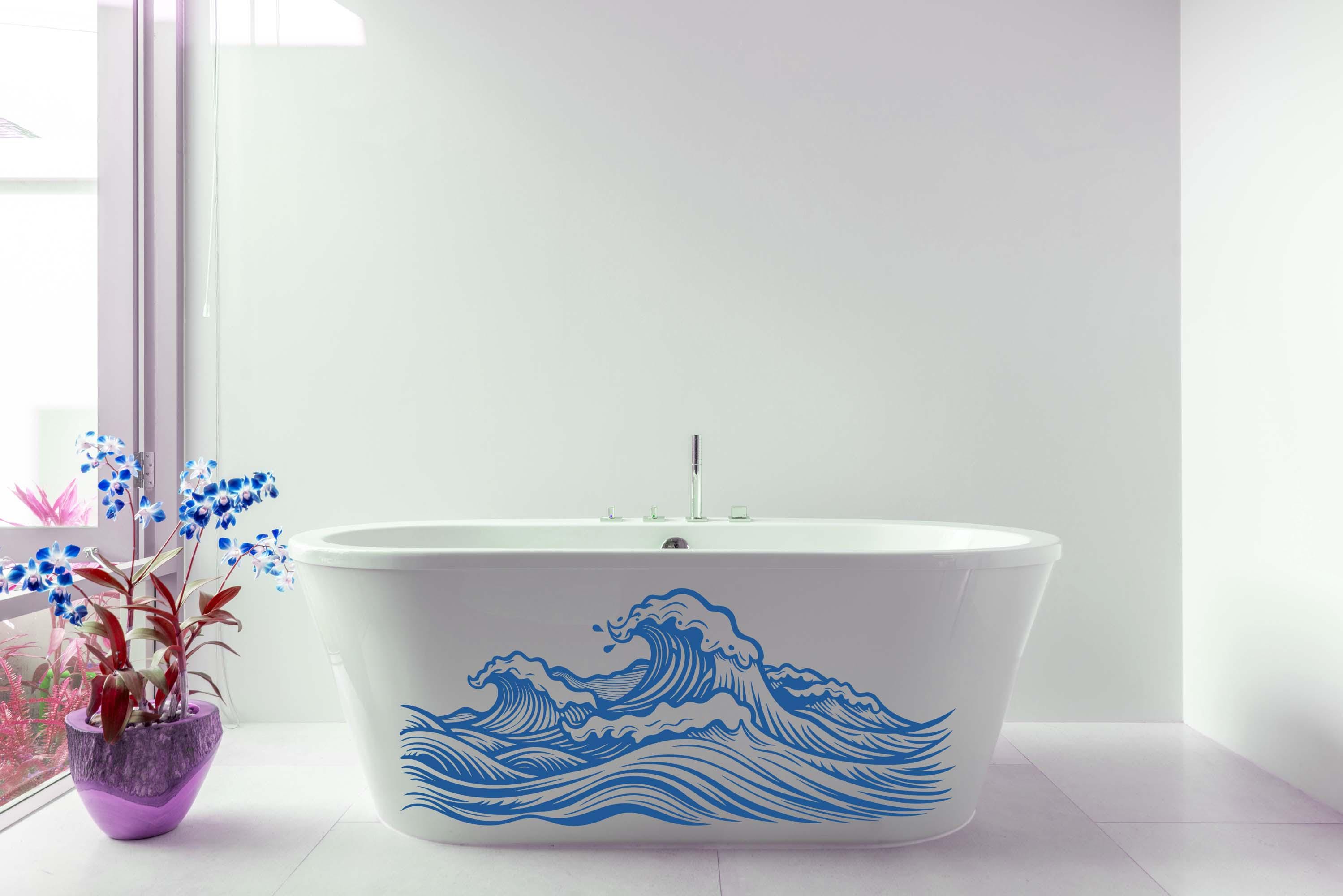 Ocean Waves Wall Art, Waves Wall Decal, Ocean Waves Wall Decor, Beachy ...