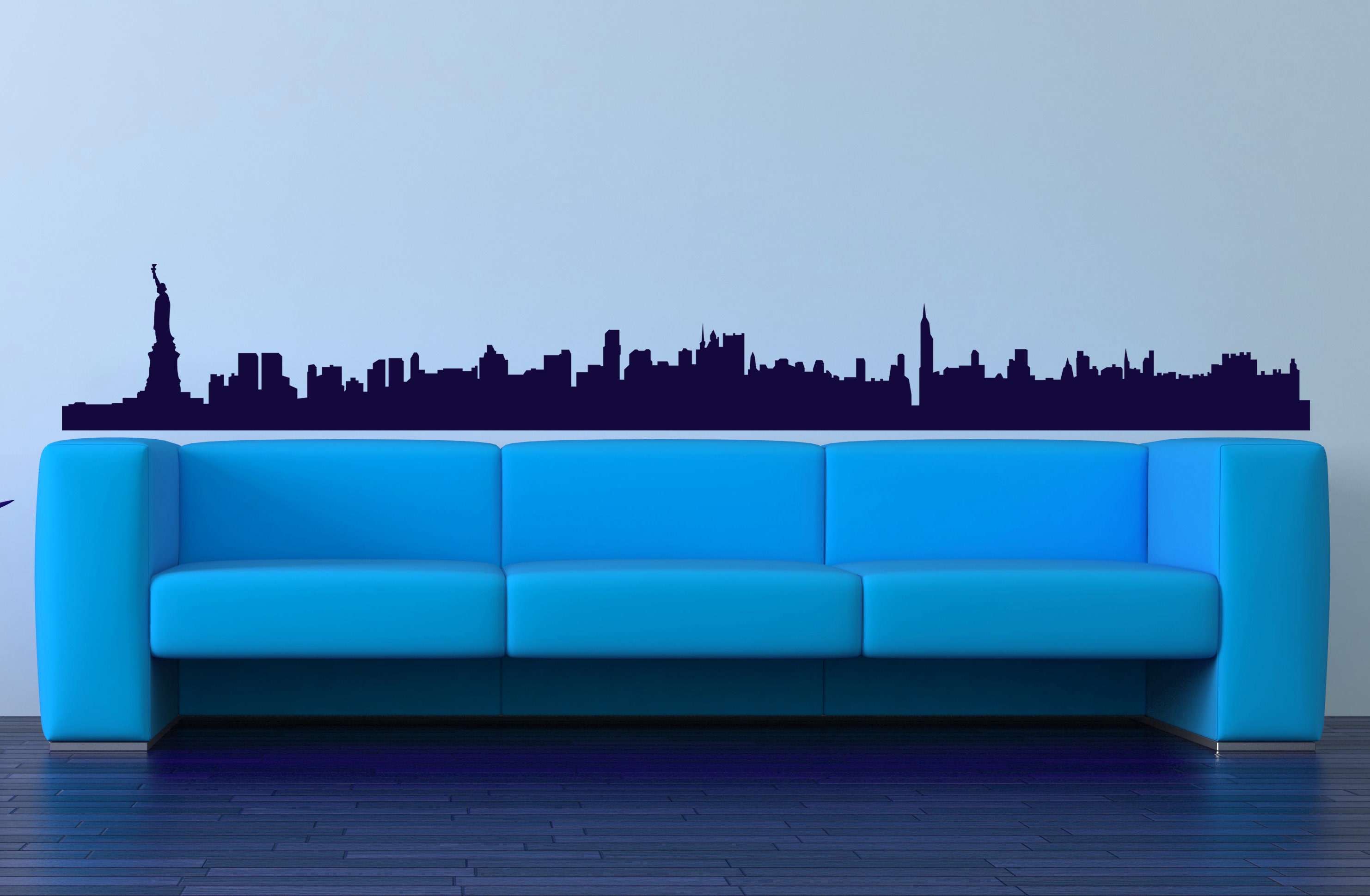 New York City Skyline Decal, Statue of Liberty Decor, NYC City Wall Art ...