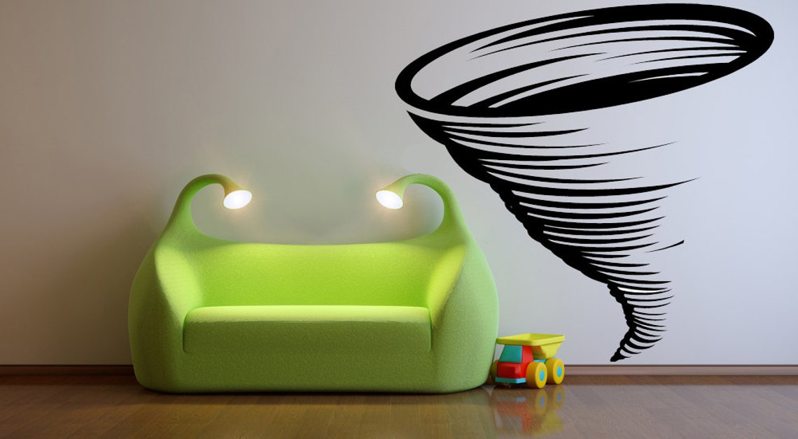 Cyclone Wall Decal Funnel Cloud Decor Tornado Artwork Storm | Etsy
