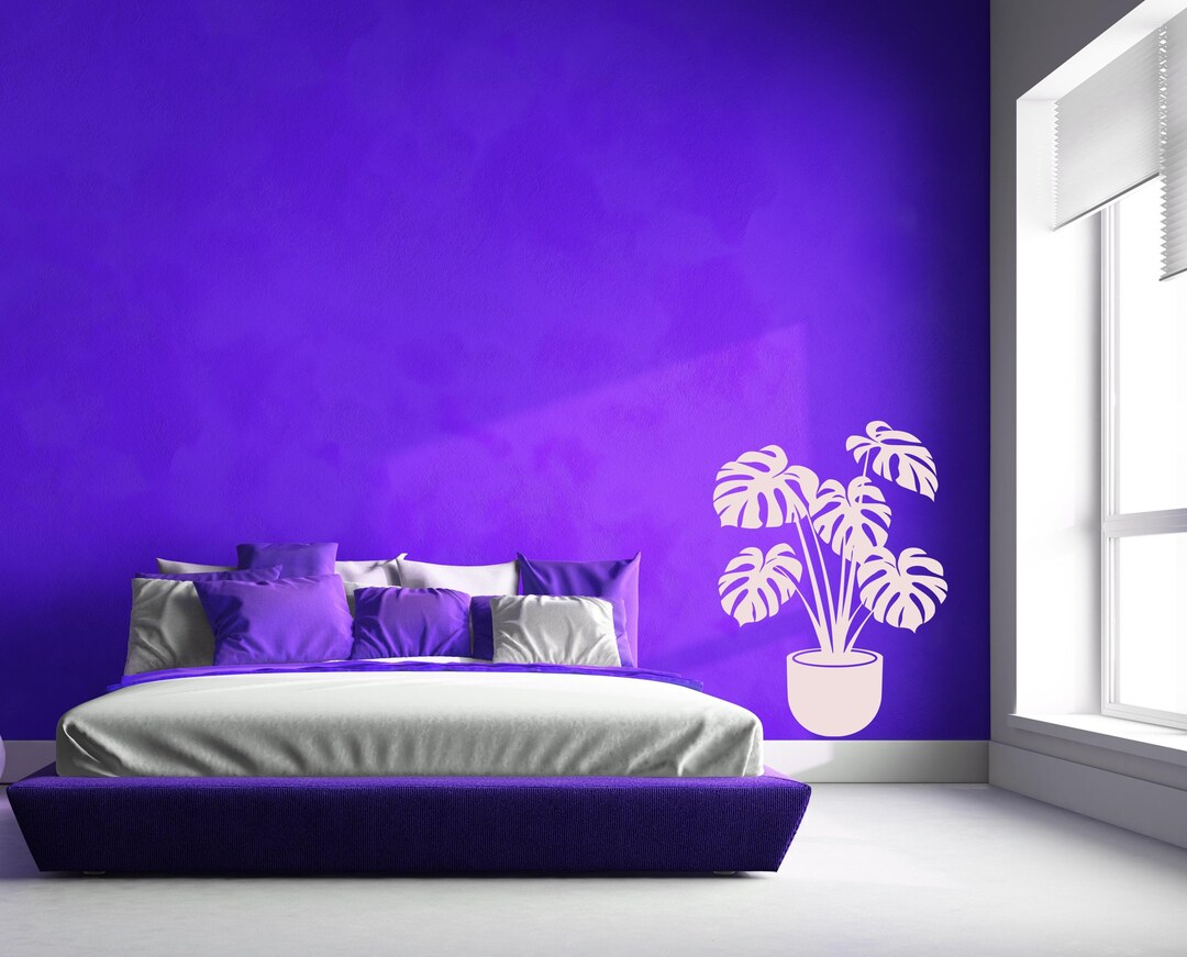 Monstera Wall Art, Monstera Window Decal, Monstera in Pot Decal ...