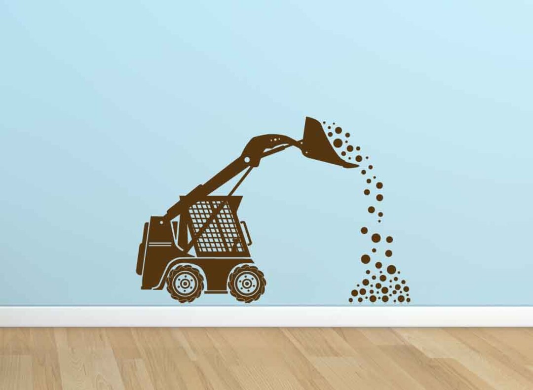 Excavator Wall Decal, Construction Vehicle Wall Stickers, Digger Room ...