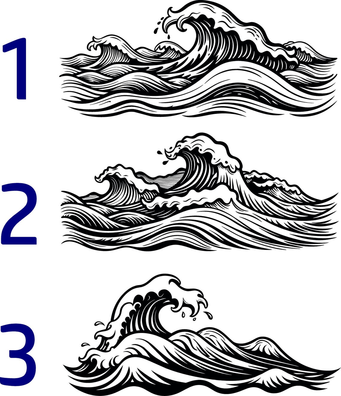 Ocean Waves Wall Art, Waves Wall Decal, Ocean Waves Wall Decor, Beachy ...