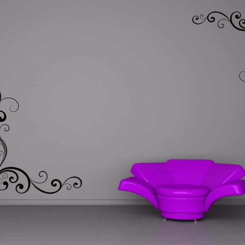 Corner Scroll Decal - Etsy