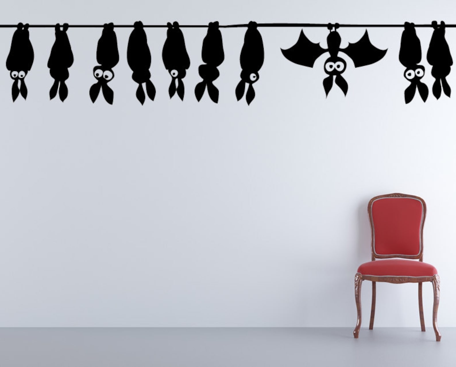 Bats Hanging Wall Decal Bat Decor Halloween Decoration - Etsy