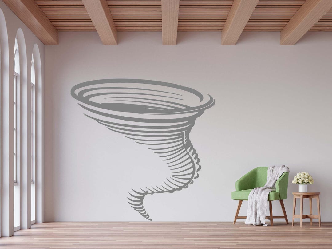 Cyclone Wall Decal, Funnel Cloud Decor, Tornado Artwork, Storm Art ...