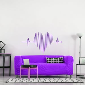 Heartbeat and Heart Wall Decal, Heart Beat Line, Nurse Decor, Doctor's ...