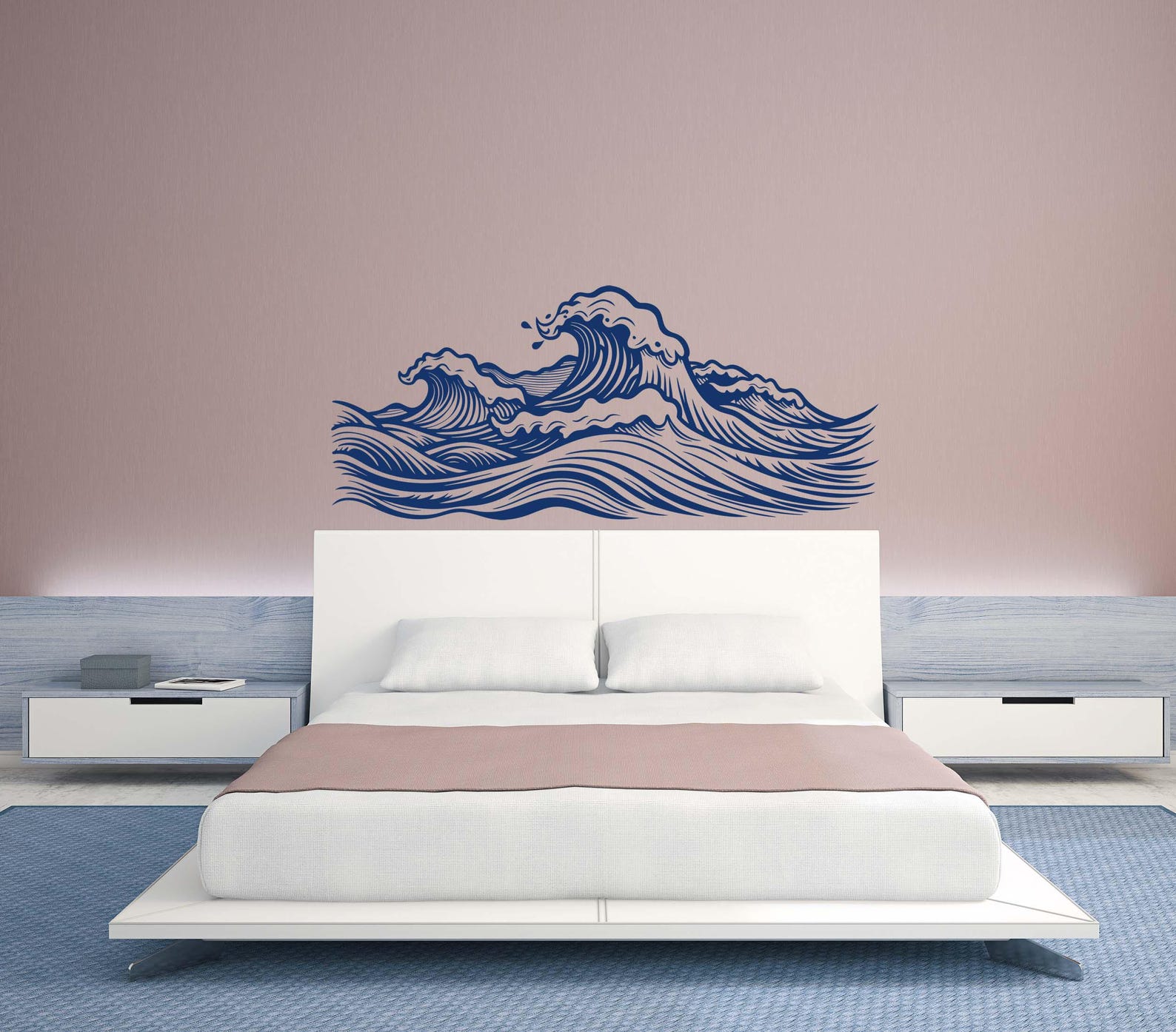 Ocean Waves Wall Art, Waves Wall Decal, Ocean Waves Wall Decor, Beachy ...
