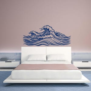 Ocean Waves Wall Art, Waves Wall Decal, Ocean Waves Wall Decor, Beachy ...