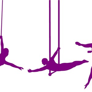 Trapeze Wall Decal, Circus Art, Acrobat Decor, Gymnast Silhouette ...