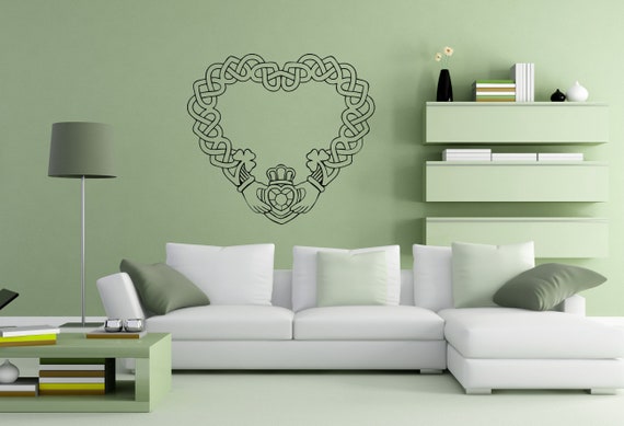 Celtic Decor Irish Wall Decal Claddagh Decoration Heart - Etsy