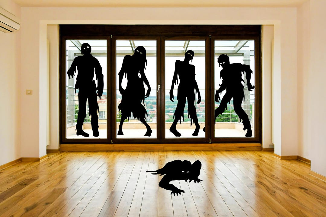 Zombie Wall Art, Zombie Decal, Halloween Decor, Spooky Decals, Crawling ...