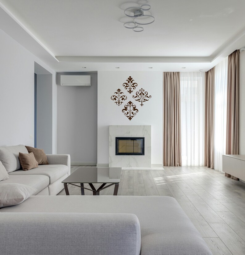 Damask Decals, Fleur De Lis Art, Baroque Decor, Arabesque Decal ...