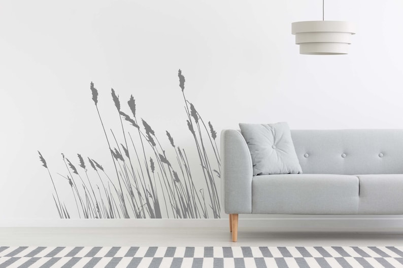 Grass Wall Art, Tall Grass Wall Decal, Reeds Wall Stickers, Grasses ...