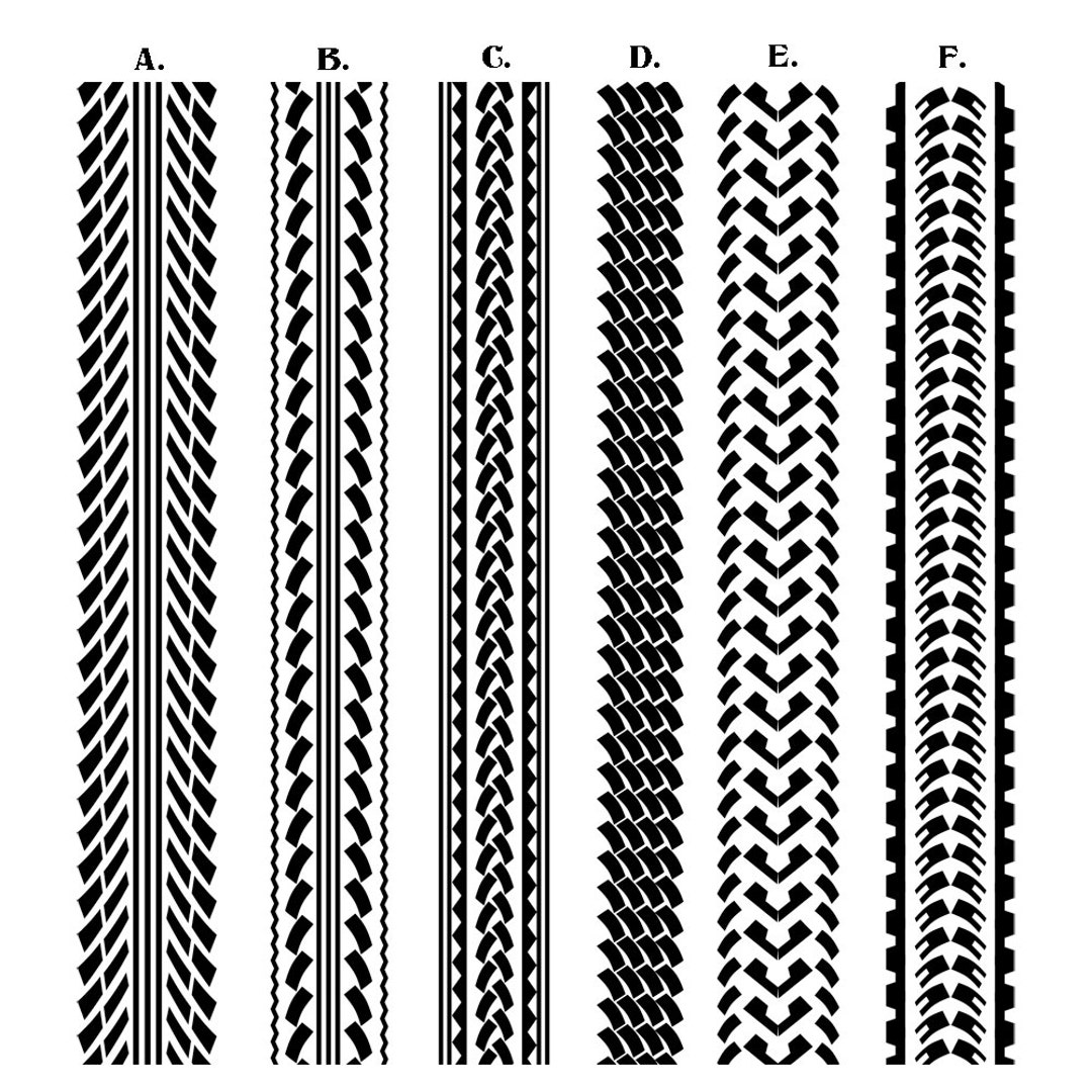 Tire Tracks, Motorcycle, Car, by the Section, Tire Tread, Tred, Wall ...