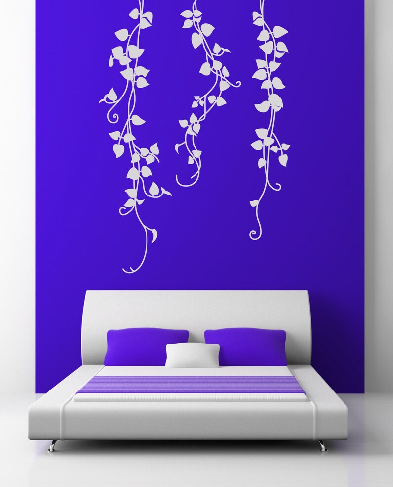 Hanging Vines Wall Decal, Tall Narrow Wall Art, Plants Vines for Decor ...
