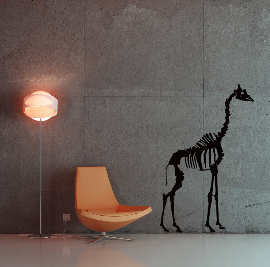Giraffe Art, Giraffe Skeleton Decal, Bones, Fossil, Wall Decal ...
