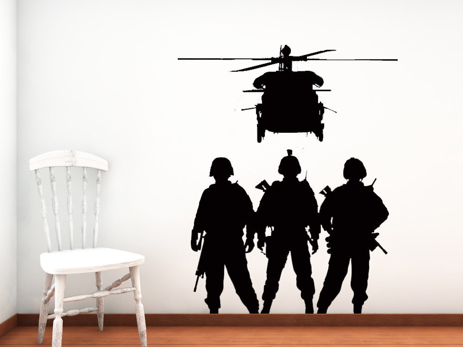 Military Decals Chopper Soldier Silhouette Army Helicopter | Etsy