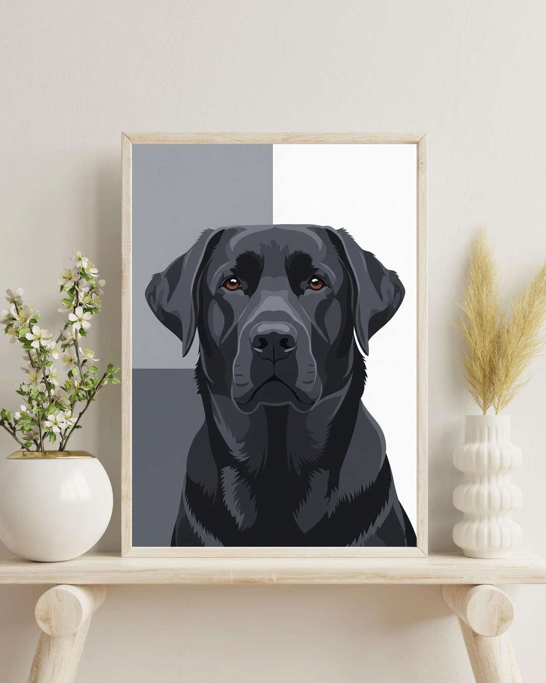 Black Lab Portrait Art, Modern Dog Print (digital Download) - Etsy