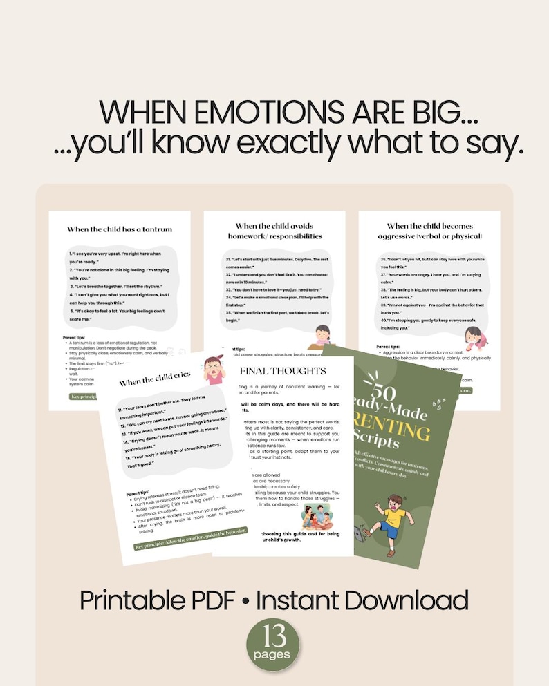 50 Ready-made Parenting Scripts | Calm & Firm Responses for Tantrums, Anxiety, Behavior ...